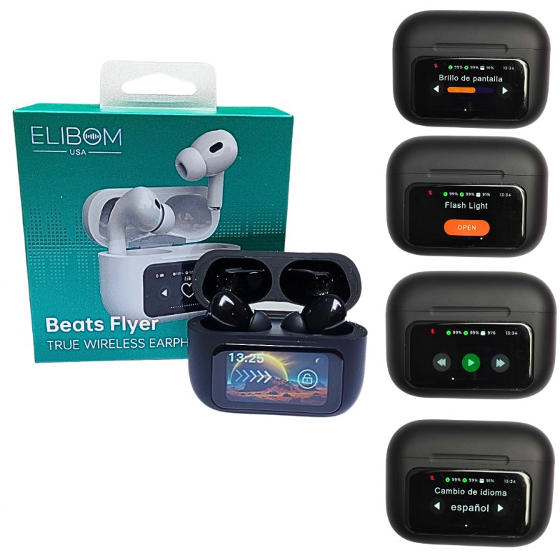 AUDIFONO BT BEATS FLYER ELIBOM CON PANTALLA - JC Elektronics